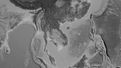 Vietnam on the globe. Bevel. Grayscale. ... | Stock Video | Pond5