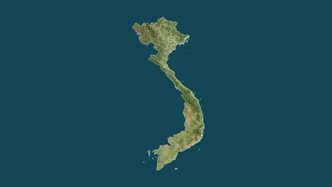 Vietnam map - cartoon. Regions. Satellit... | Stock Video | Pond5