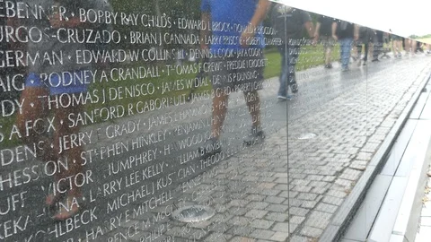 Vietnam Memorial wall with people reflec... | Stock Video | Pond5