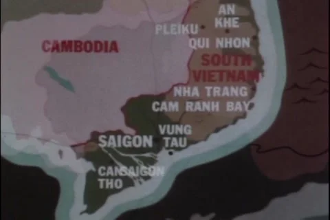 Vietnam War - Animated archival map - ... | Stock Video | Pond5