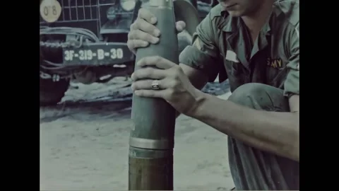 Vietnam War - US soldier drinking water | Stock Video | Pond5