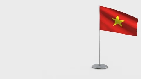 Vietnam waving flag animation on Flagpol... | Stock Video | Pond5