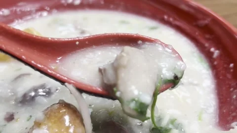 Vietnamese Pork Organs Congee Porridge R... | Stock Video | Pond5