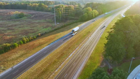 View from above of busy american highway... | Stock Video | Pond5