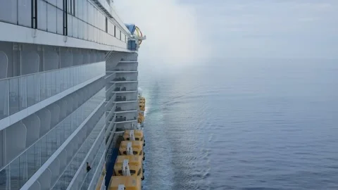 view to the back aft of the cruise ship ... | Stock Video | Pond5