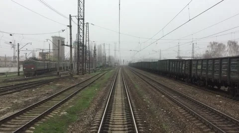 View from back of wagon train on track a... | Stock Video | Pond5