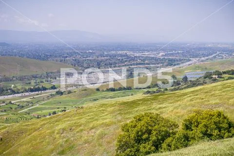 View of the bayshore freeway and the PG&E Metcalf electricity ...
