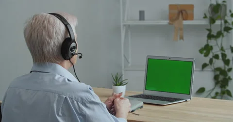 View from behind unrecognizable gray-hai... | Stock Video | Pond5