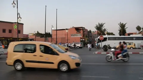 View of the busy traffic in Marrakech, M... | Stock Video | Pond5