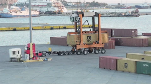 Truck Loading Pier Stock Video Footage | Royalty Free Truck Loading ...