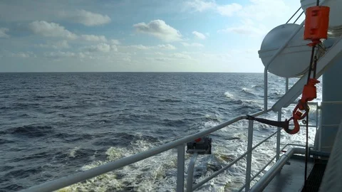 View from cargo ship deck to open sea. v... | Stock Video | Pond5