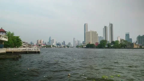 View of the Chao Phraya River with city ... | Stock Video | Pond5