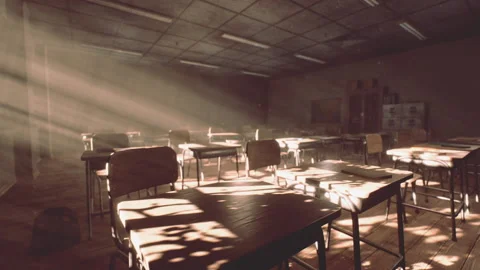 View to classroom with tables and small ... | Stock Video | Pond5