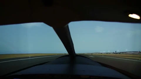 View from the cockpit of the aircraft du... | Stock Video | Pond5
