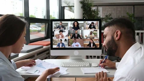 View of computer screen with diversity p... | Stock Video | Pond5