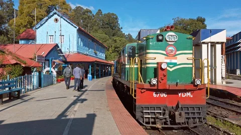 View of Coonoor train station, as part o... | Stock Video | Pond5