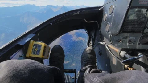View of the copilot's feet in the helico... | Stock Video | Pond5