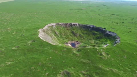 View of the crater from a nuclear explos... | Stock Video | Pond5