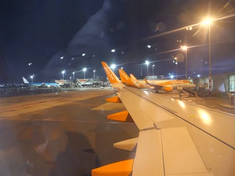 View from an Easyjet airplane window on ... | Stock Video | Pond5