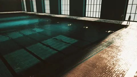 The view of an empty public swimming poo... | Stock Video | Pond5