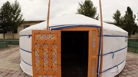 View of The Entrance to The Modern Mongo... | Stock Video | Pond5