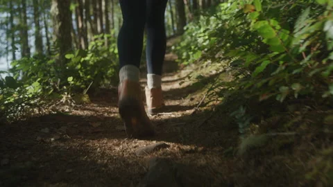 View of a Female Hiker's Legs as She Hik... | Stock Video | Pond5