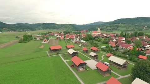 View at first open-air hayrack museum in... | Stock Video | Pond5