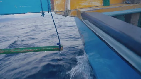 View from a fishing boat floating on fas... | Stock Video | Pond5