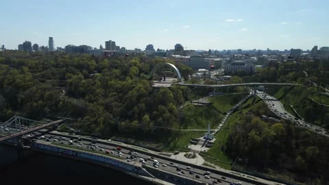 View of Friendship Arch and the new pede... | Stock Video | Pond5