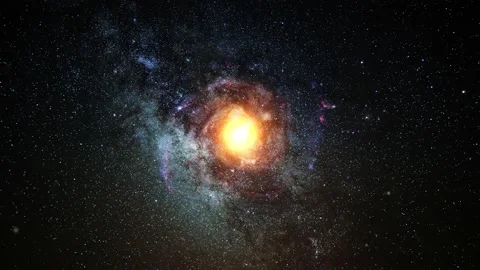 view of galaxies that rotate in the univ... | Stock Video | Pond5