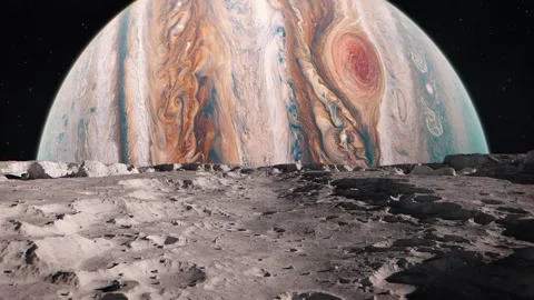 View of the Gas Giant Jupiter Seen from ... | Stock Video | Pond5