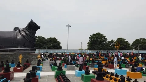 View of a Giant 33-meter tall lord Shiva... | Stock Video | Pond5