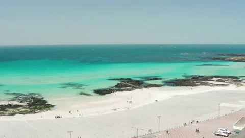 A view of Gimnyeong Beach in Jeju Island... | Stock Video | Pond5