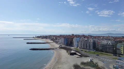 View from a height of the city of Pomori... | Stock Video | Pond5