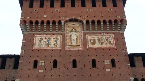View of the heraldic symbols on the main... | Stock Video | Pond5