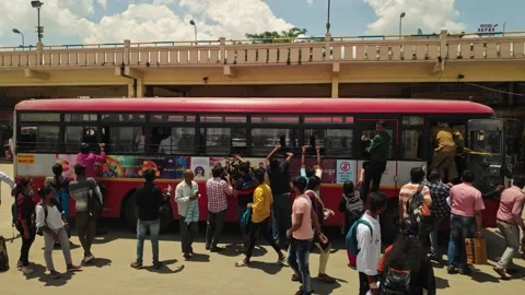 A view of Indian people rushing into a c... | Stock Video | Pond5