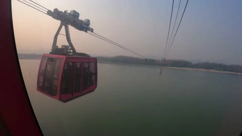 View of India's longest river ropeway co... | Stock Video | Pond5