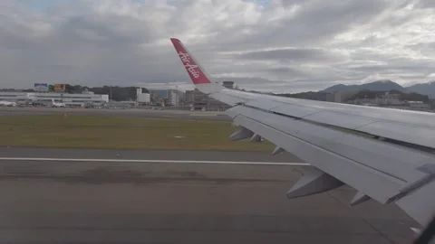 view from inside airasia a320 neo airpla... | Stock Video | Pond5