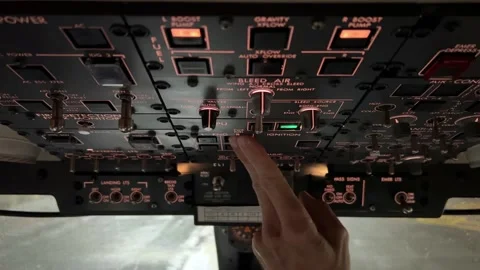 View inside a airlines jet cockpit whil... | Stock Video | Pond5