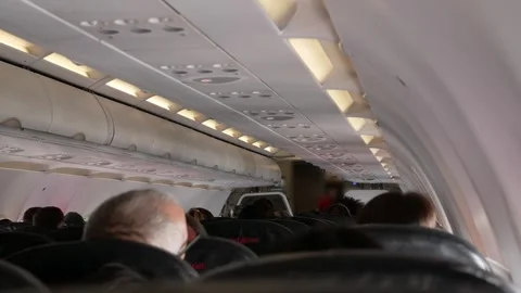view inside airplane aircraft through ai... | Stock Video | Pond5