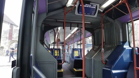 View inside bendy bus public transport v... | Stock Video | Pond5