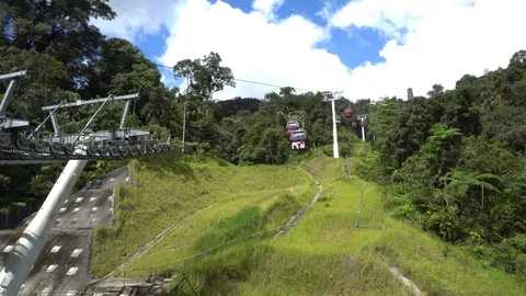 View from the inside of cable car cabin | Stock Video | Pond5