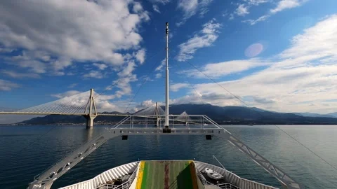 View inside a ferry boat on the sea with... | Stock Video | Pond5