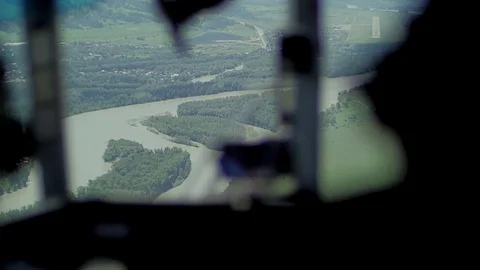 View from inside of helicopter cockpit o... | Stock Video | Pond5