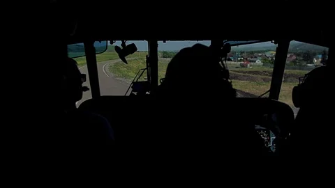 View from inside of helicopter cockpit o... | Stock Video | Pond5