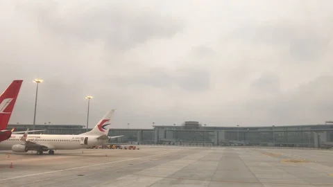 View from inside a moving plane on tarma... | Stock Video | Pond5