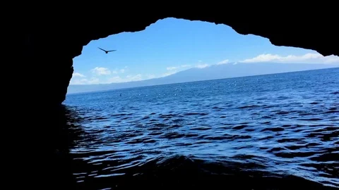 View from inside an ocean cave | Stock Video | Pond5