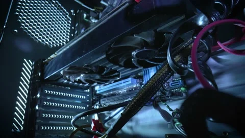 View from inside of an old computer syst... | Stock Video | Pond5