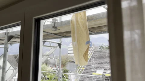 View from inside through a window of sca... | Stock Video | Pond5