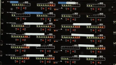 View of Lighted VU Meters peaking on an ... | Stock Video | Pond5